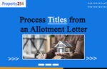 5 Simple steps to process a titles from an allotment letter ...
